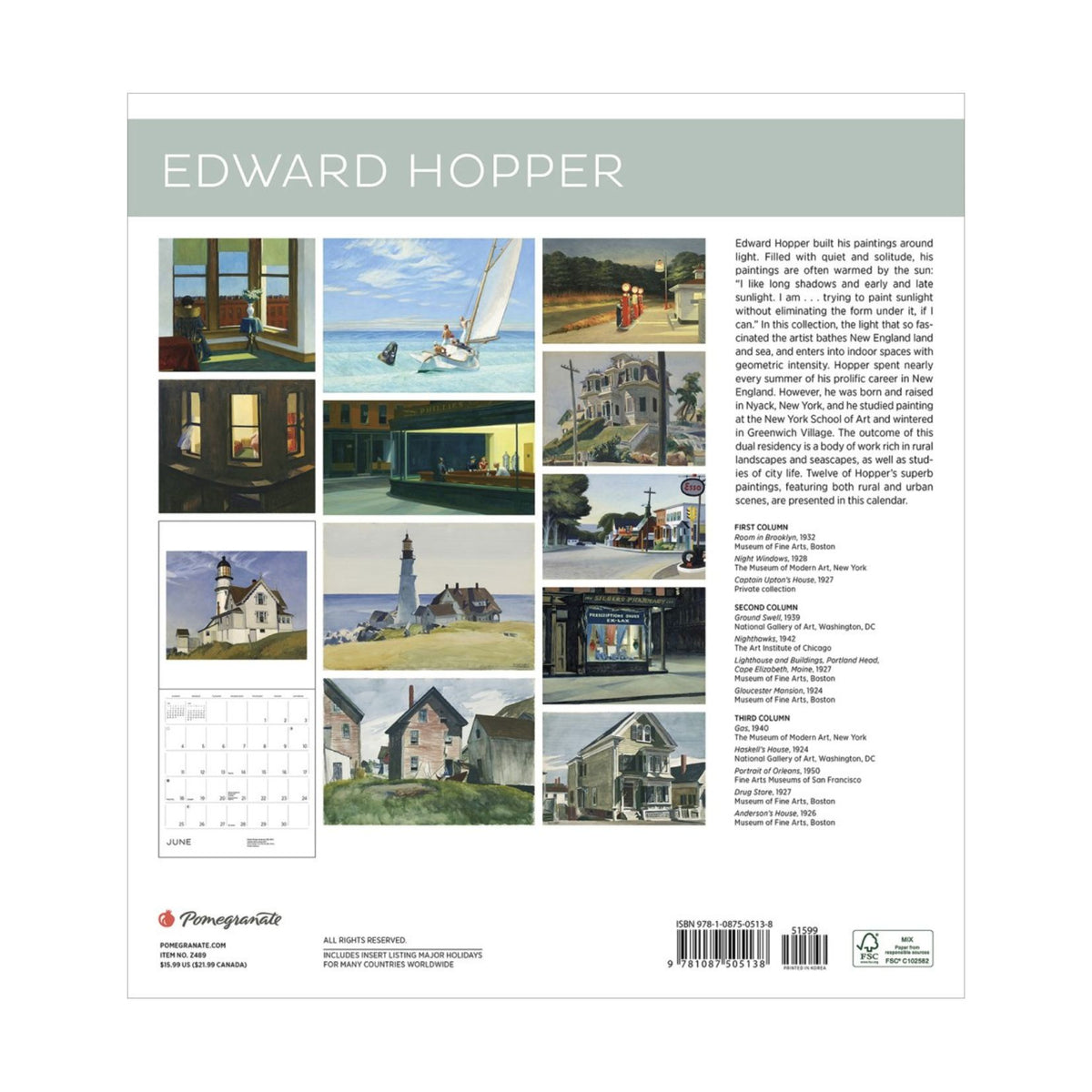 2023 Calendar Edward Hopper – Petronella's Gallery and Bookstore