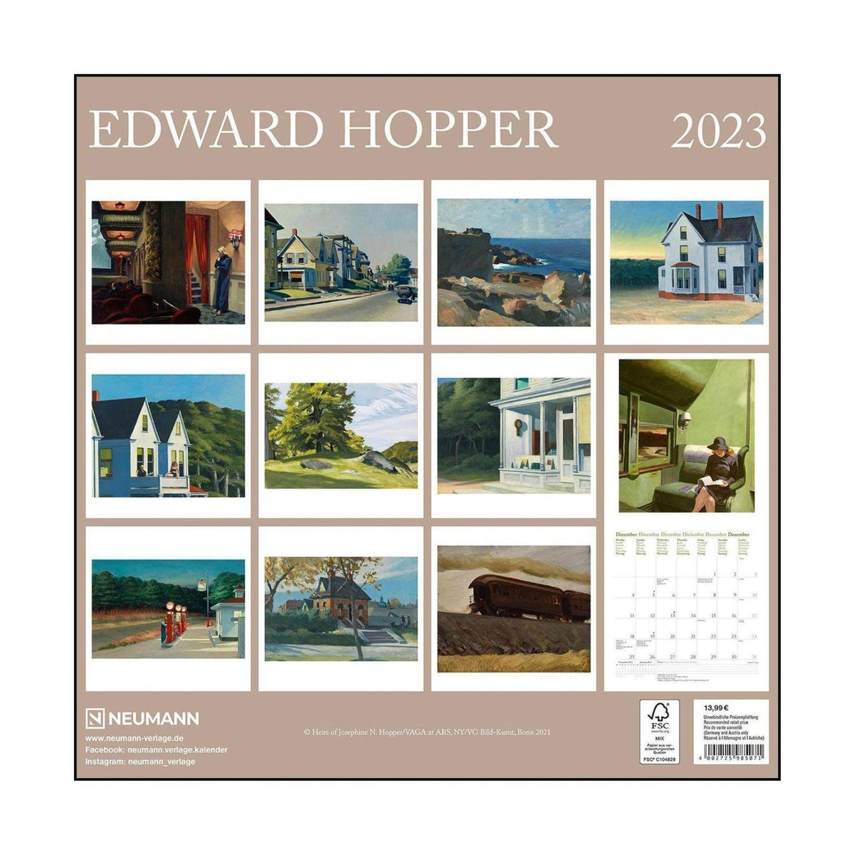 2023 Edward Hopper Calendar – Petronella's Gallery and Bookstore